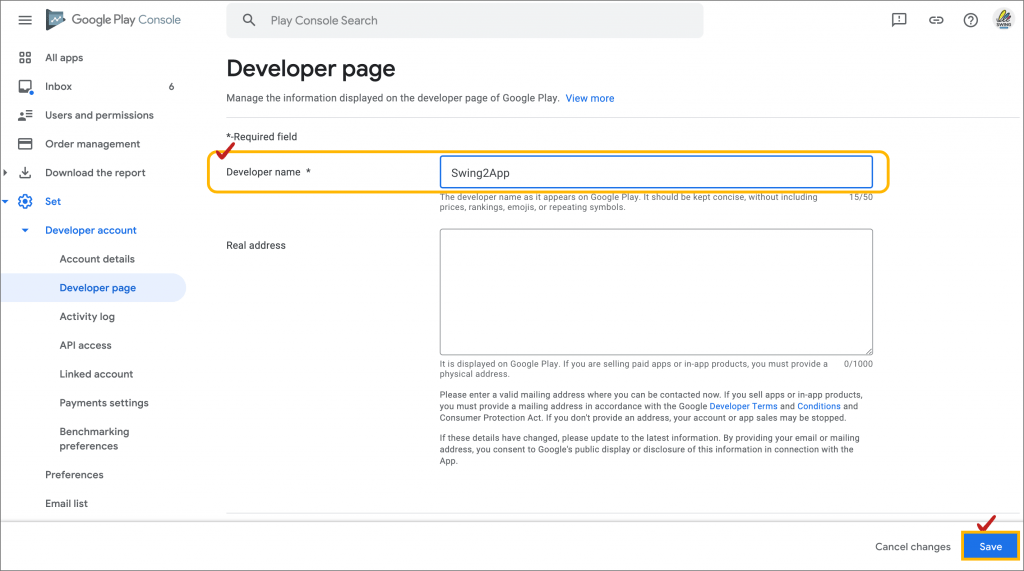 How to change the name of Play Store Developer – Support