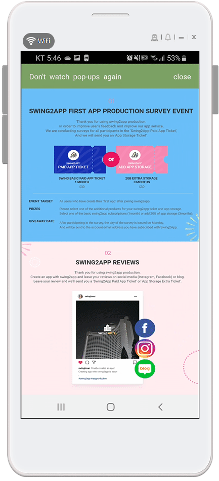 How to use Pop-up – Support