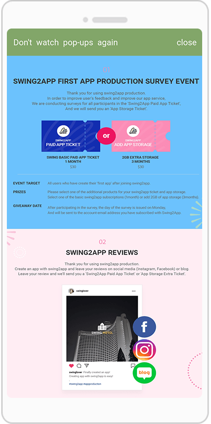 How to use Pop-up – Support