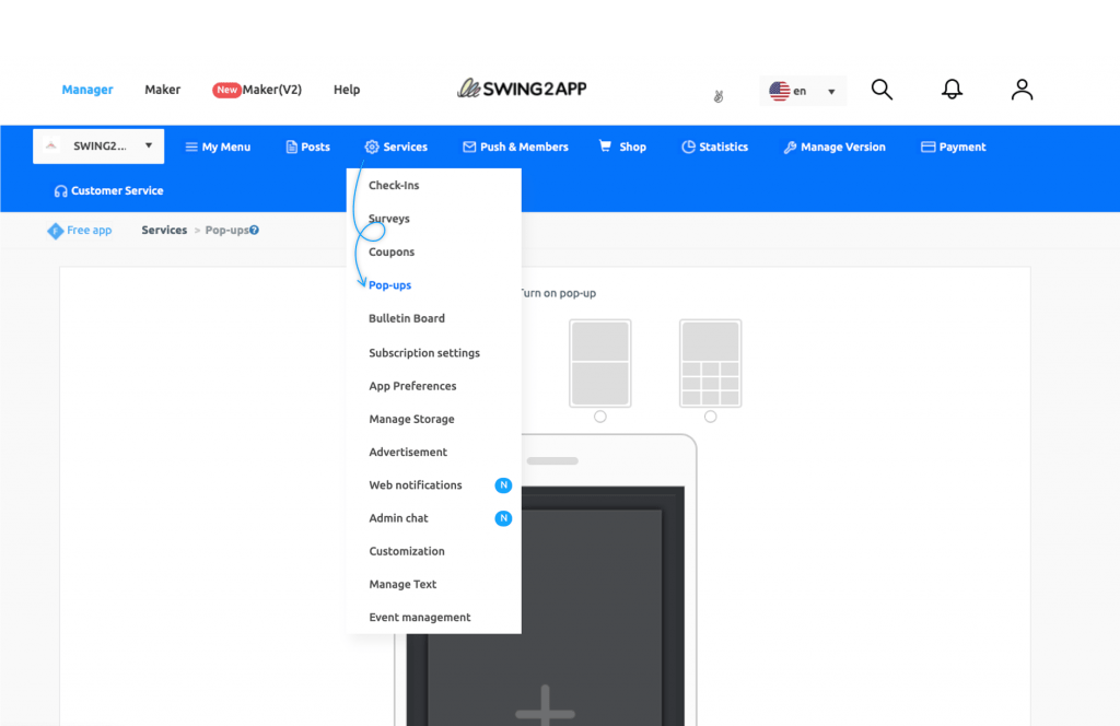 How to use Pop-up – Support