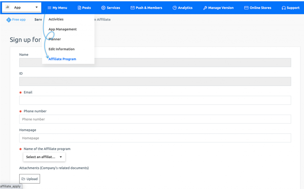 How to apply for affiliate program – Support