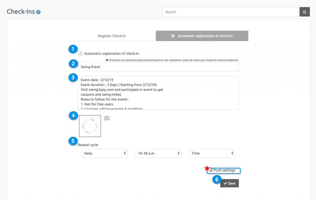 Check-ins – Support