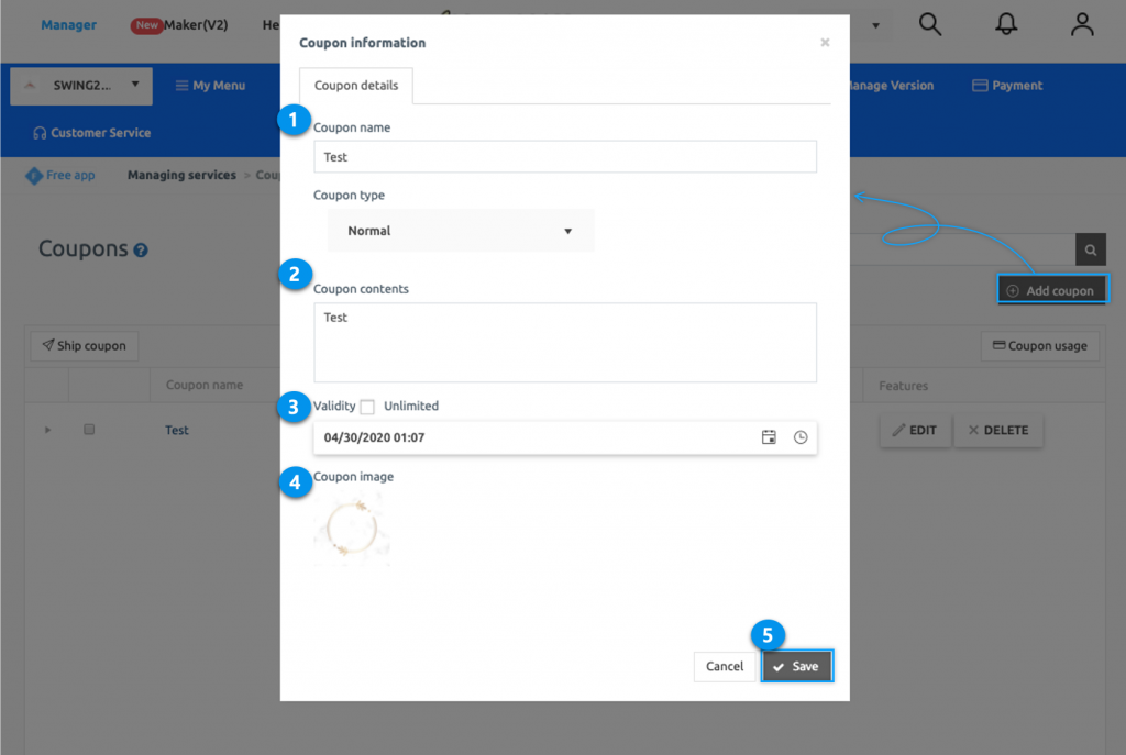 Coupon Management: Create and Issue Coupon – Support