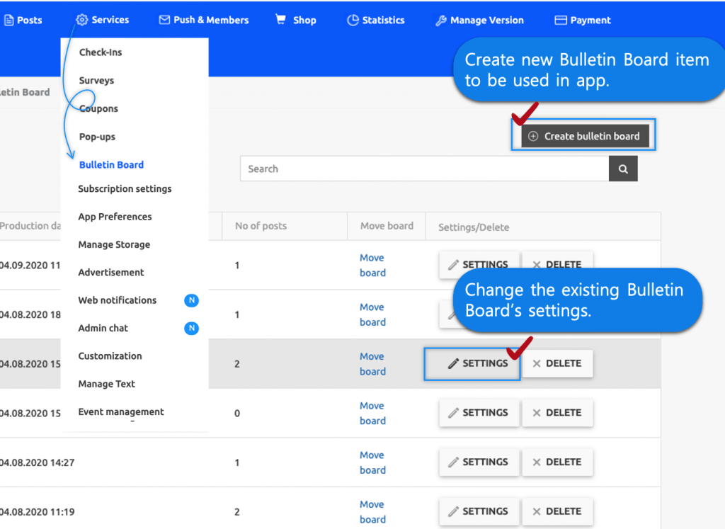 How to set up Bulletin Board Permission – Support