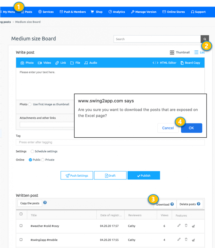 Download Posts – Support