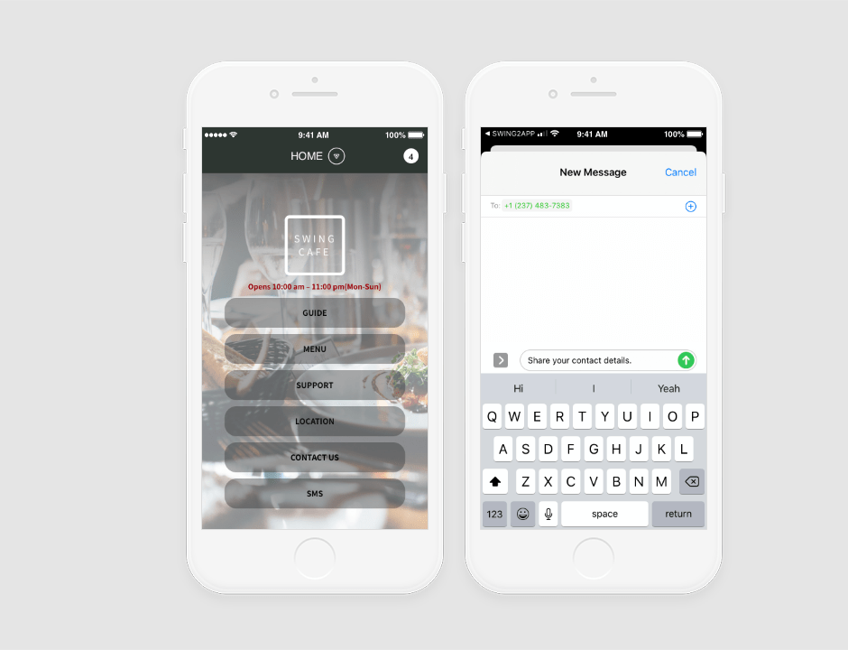 Use of call, sms and email features for customers – Support