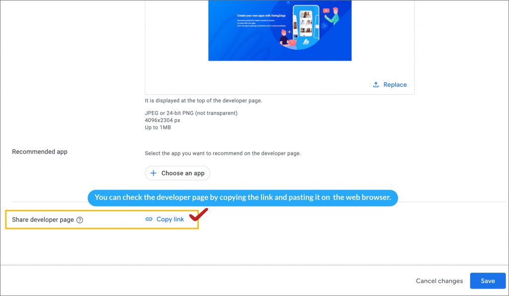 Play Store Developer Page – Support