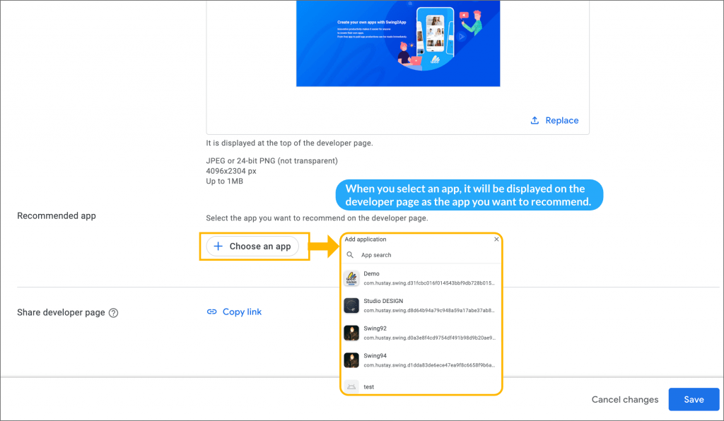Play Store Developer Page – Support
