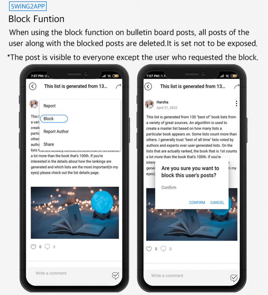 Block posts – Support